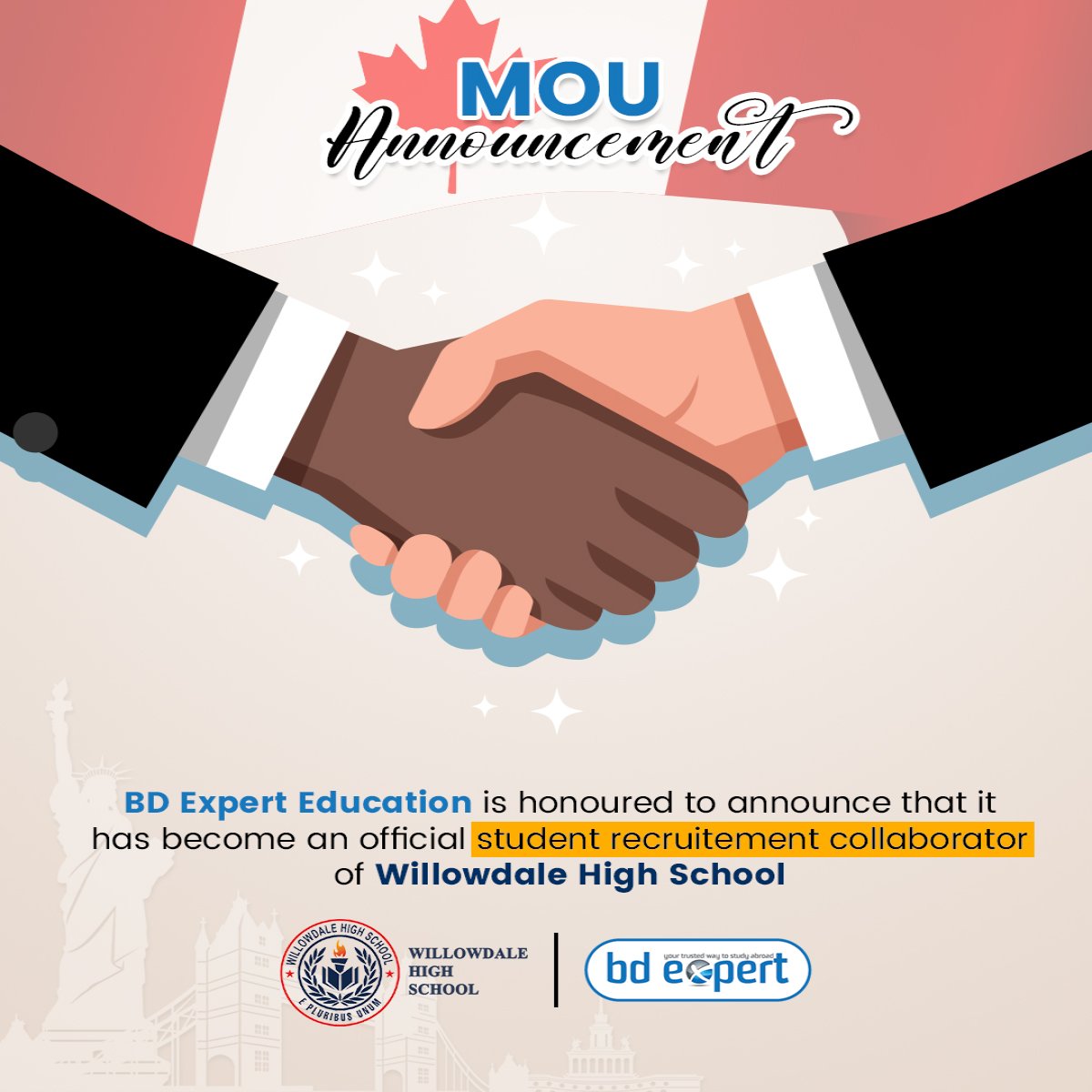 MOU Announcement with Willowdale Public High School - BD Expert Education