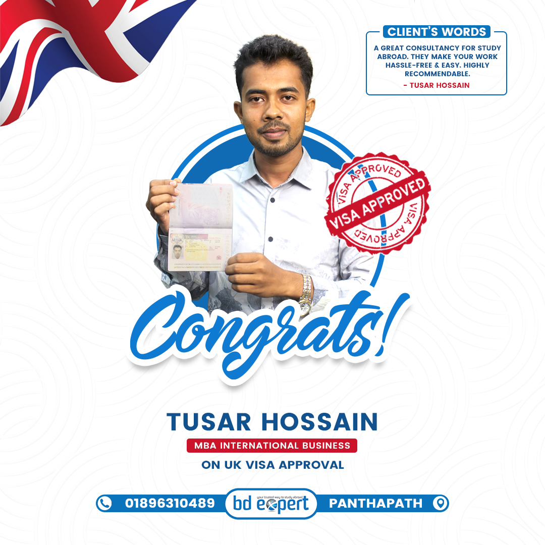 𝐇𝐞𝐚𝐫𝐭𝐢𝐞𝐬𝐭 𝐂𝐨𝐧𝐠𝐫𝐚𝐭𝐮𝐥𝐚𝐭𝐢𝐨𝐧 𝐭𝐨 𝐓𝐔𝐒𝐀𝐑 𝐇𝐎𝐒𝐒𝐀𝐈𝐍 𝐟𝐨𝐫 𝐠𝐞𝐭𝐭𝐢𝐧𝐠 𝐡𝐢𝐬 𝐔𝐊 𝐕𝐈𝐒𝐀 !! - BD Expert Education